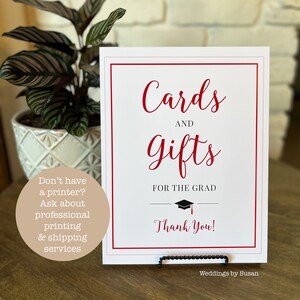 Cards and Gifts for the Grad 5x7, 8x10 Printable Graduation Party Sign ...