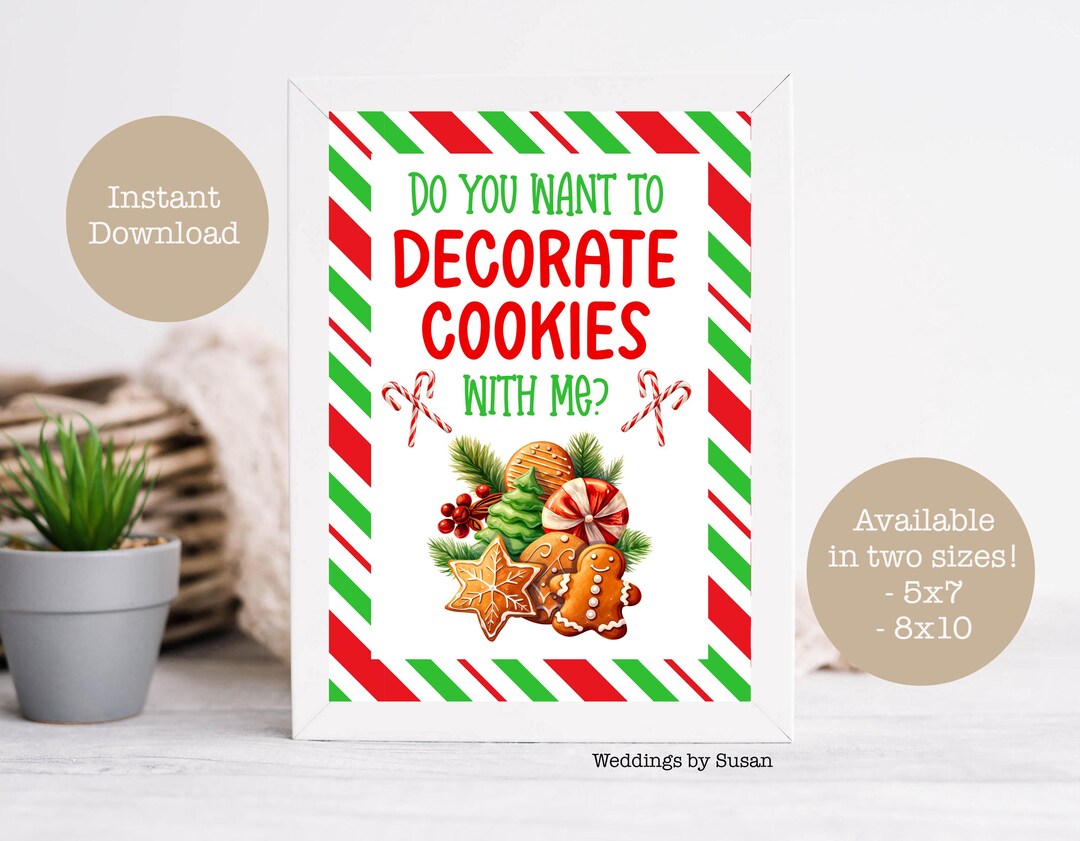 Decorate Cookies With Me Printable 5x7, 8x10 Christmas Elf Shenanigans ...
