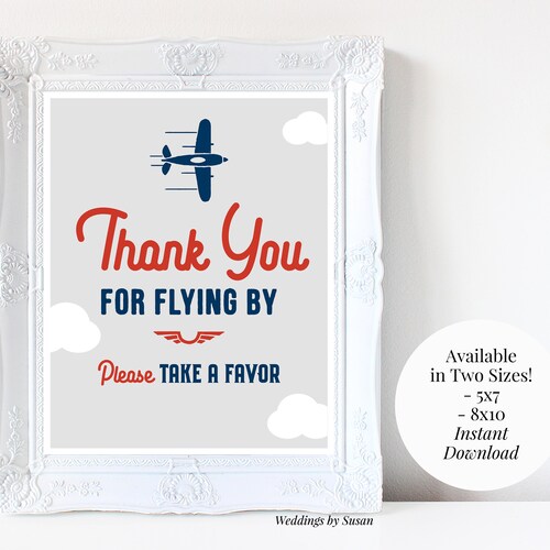 Thank You for Flying by 5x7 8x10 Printable Airplane Baby - Etsy