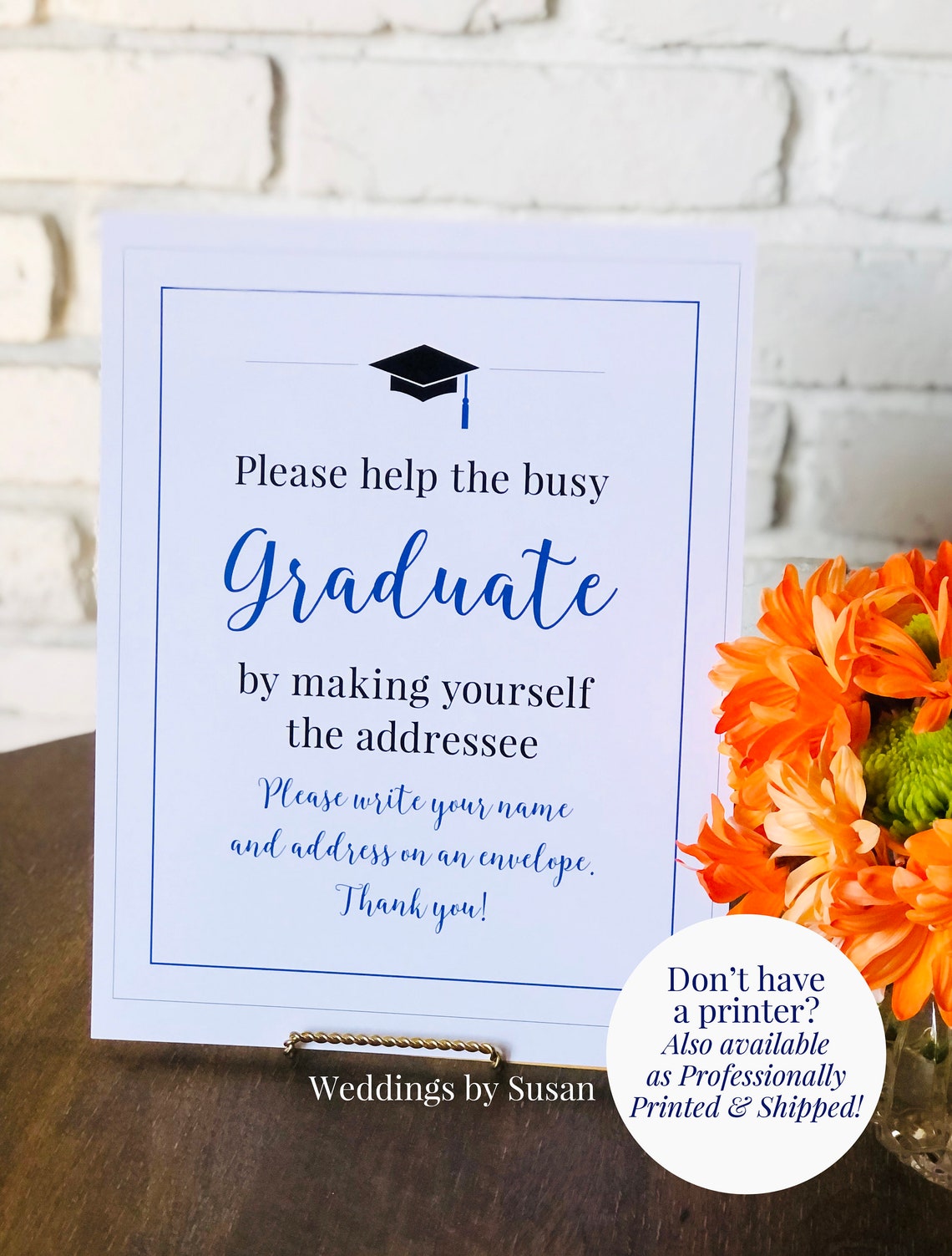 Graduation Party 5x7 8x10 Printable Sign Address an - Etsy
