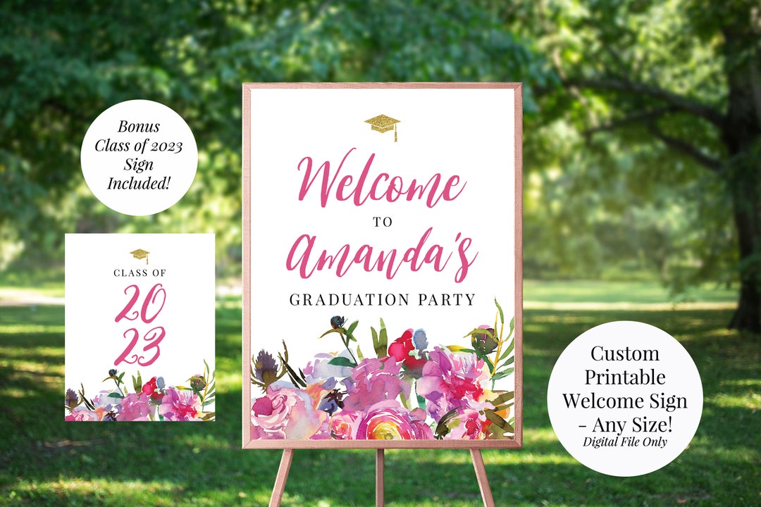 Custom Printable Graduation Party Welcome Sign Any Size - Etsy