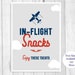 In Flight Snacks 5x7, 8x10 Printable Boy's Airplane Birthday Party Food ...