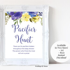 Pacifier Hunt 5x7, 8x10 Printable Baby Shower Game, Find 24 Hidden ...