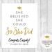 She Believed She Could so She Did Personalized Printable Gold Glitter ...