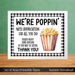 Poppin With Appreciation 5x7, 8x10 Sign, Thank You for All You Do ...