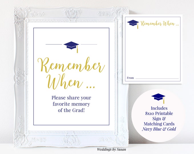 Class of 2025 Fun Facts Sign, Blue & Gold Newspaper, Digital Printable ...