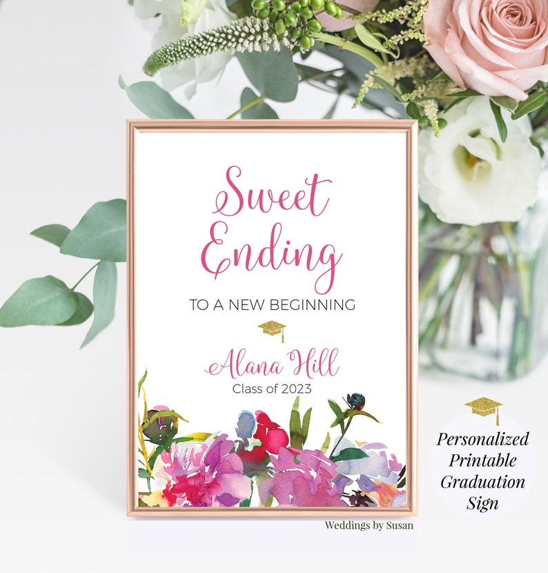 Sweet Ending to New Beginning Personalized Printable - Etsy