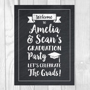 Graduation Party Custom Printable Chalkboard Welcome Sign - Any Size ...
