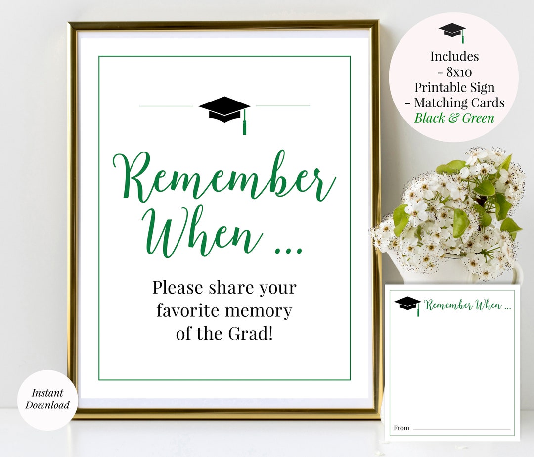 Favorite Memories of Grad Printable Graduation Sign and Matching Cards ...
