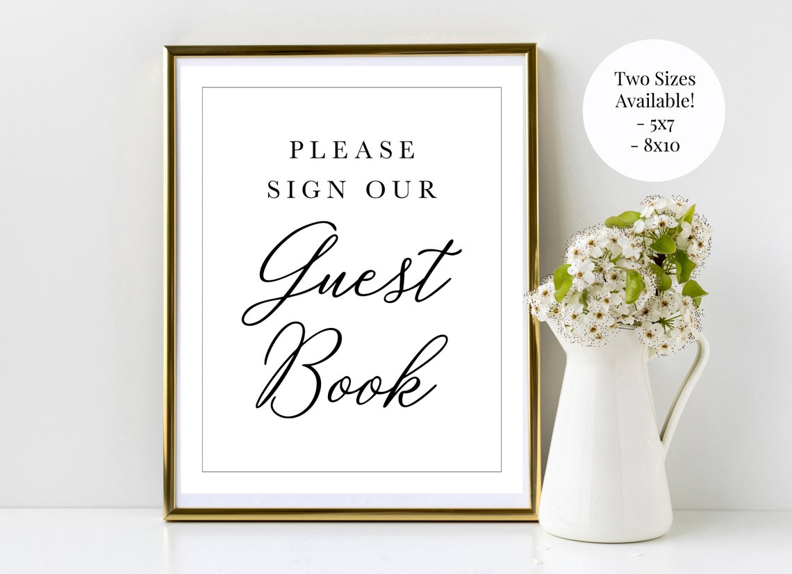 The Classic Collection Guest Book Sign 5x7 8x10 Printable - Etsy