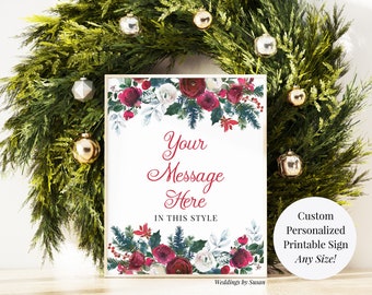 Custom Personalized Printable Sign Your Message Any Size | Etsy