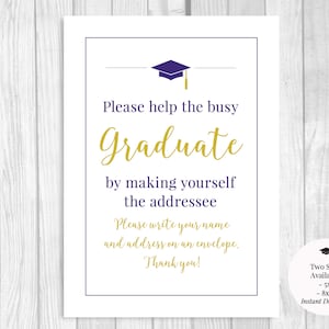 Graduation Party 5x7 8x10 Printable Sign Address an - Etsy