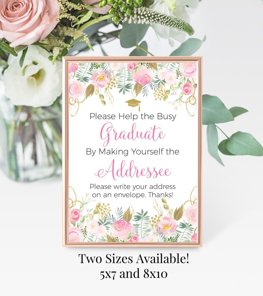 Help the Busy Graduate 5x7 8x10 Printable Graduation Party - Etsy