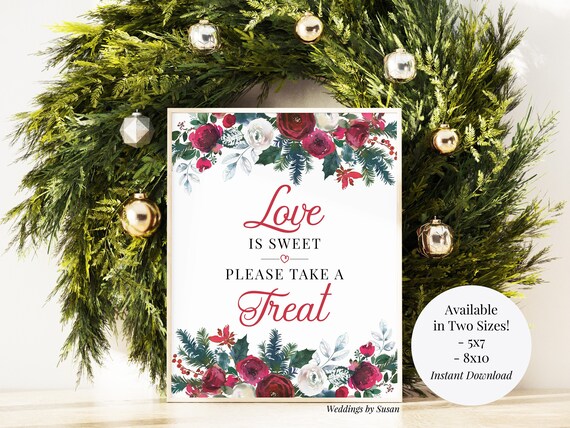 Love is Sweet Please Take A Treat 5x7 8x10 Printable Candy - Etsy