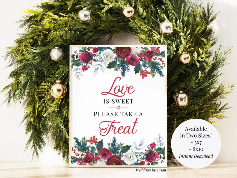 Love is Sweet Please Take A Treat 5x7 8x10 Printable Candy - Etsy