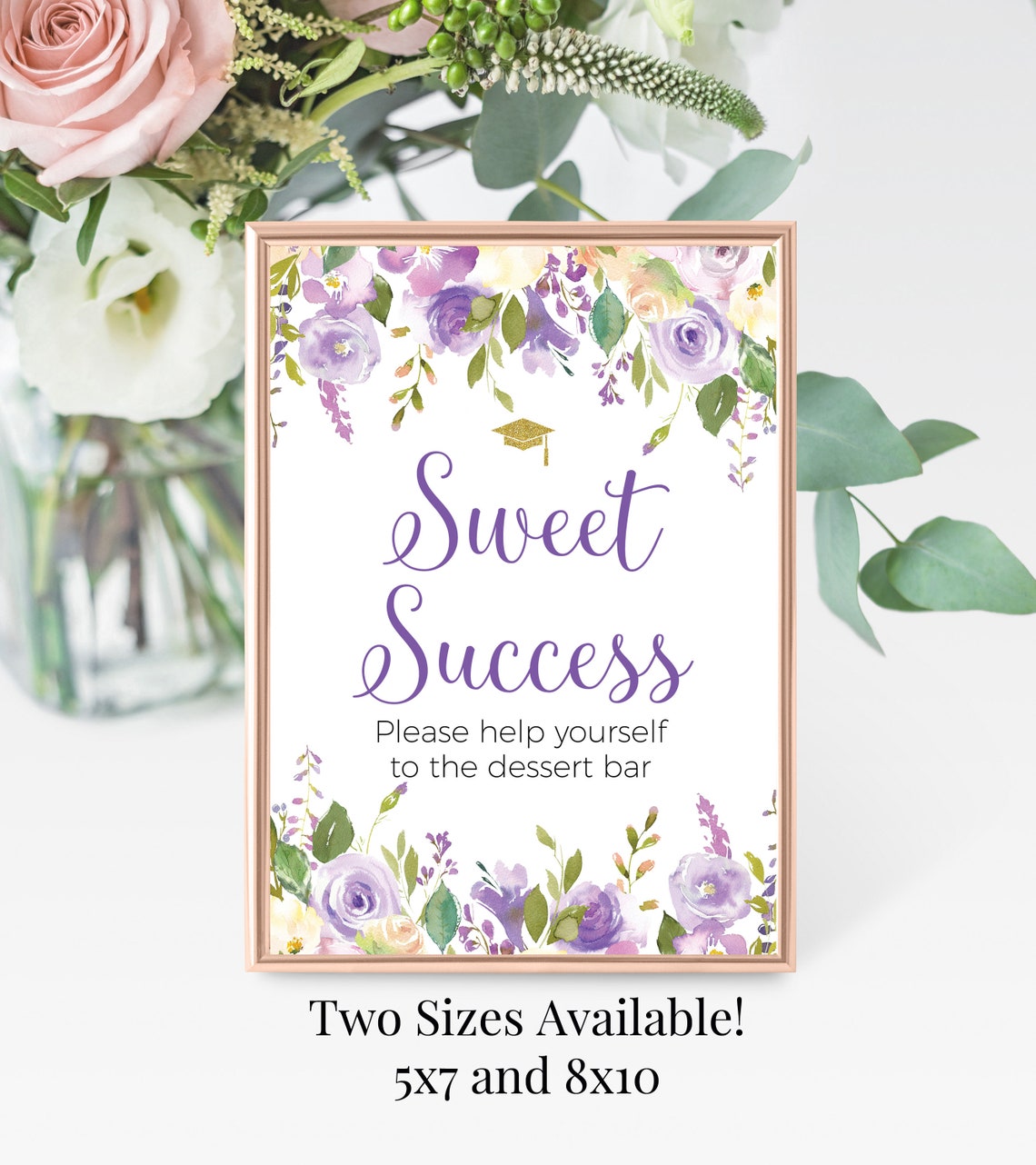 Dessert Bar Graduation Party Sign 5x7 & 8x10 Printable Sign | Etsy