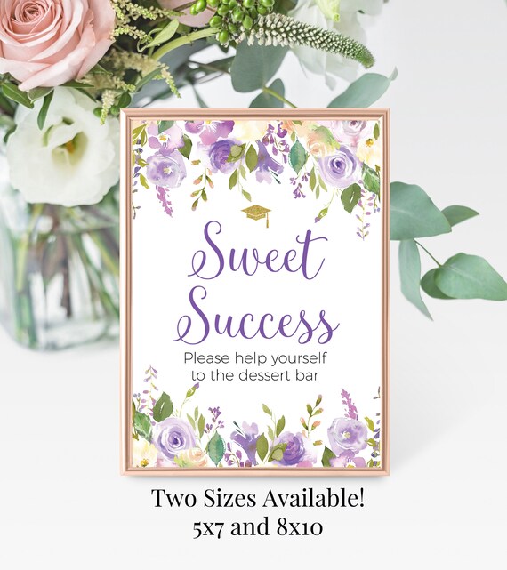 Dessert Bar Graduation Party Sign 5x7 & 8x10 Printable Sign | Etsy