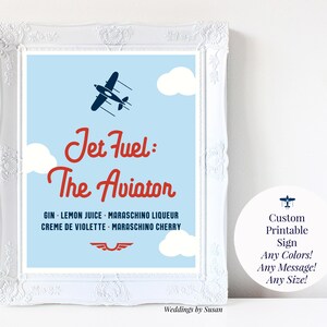 Custom Personalized Printable Airplane Birthday Party Sign, Any Size ...