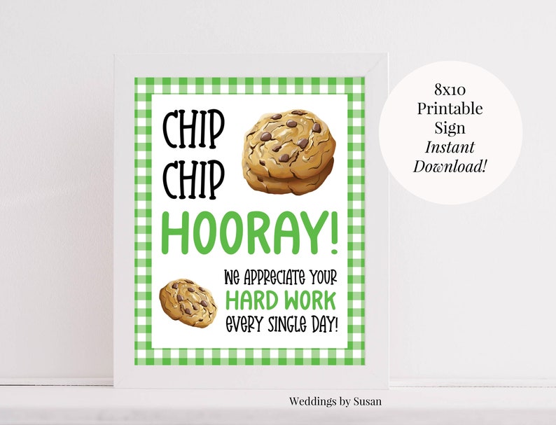 Chip Chip Hooray Printable 8x10 Cookie Sign Teacher - Etsy