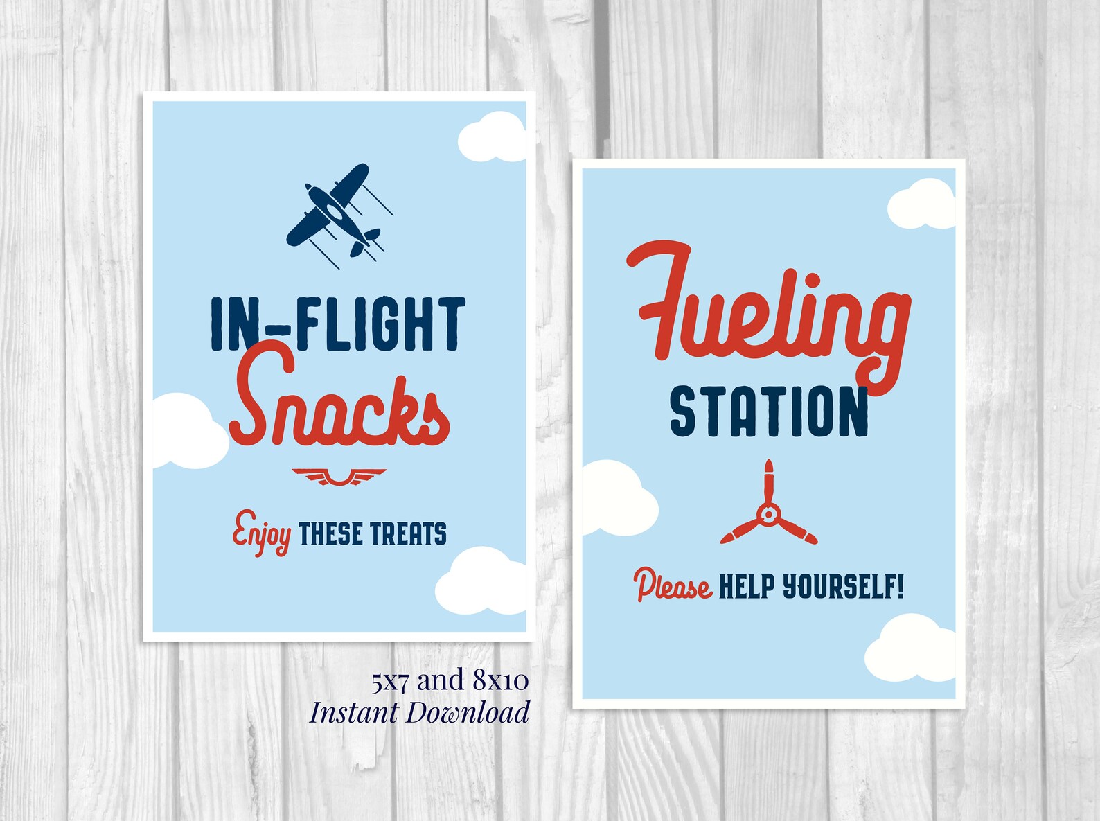 In Flight Snacks 5x7 8x10 Printable Boy's Airplane - Etsy