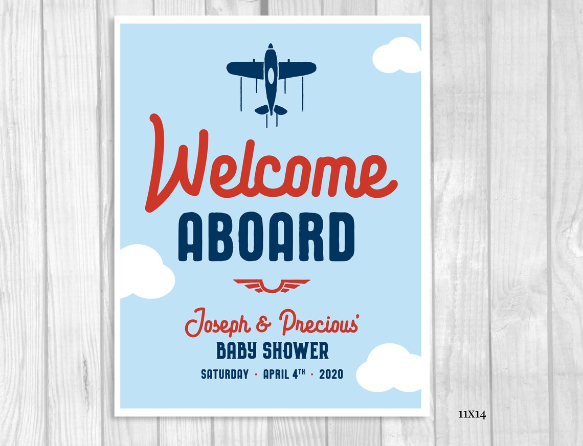 Welcome Aboard Custom Personalized Printable Airplane Baby - Etsy