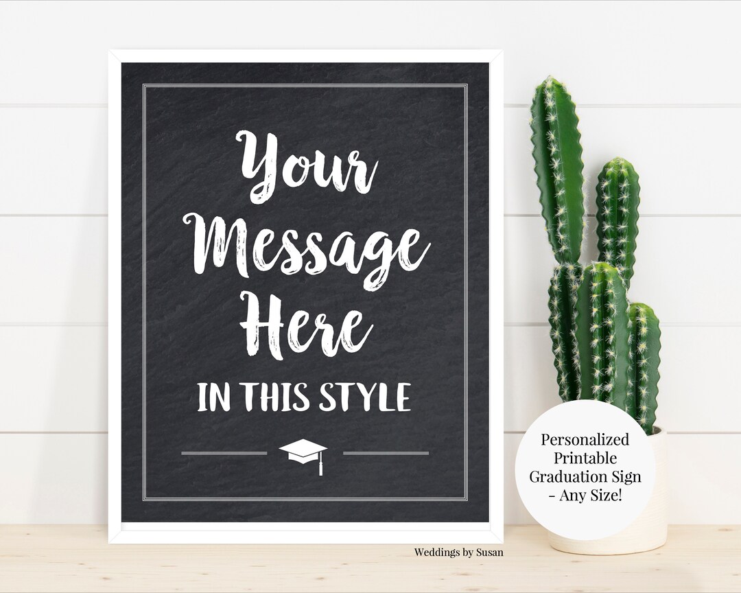 Custom Personalized Graduation Party Printable Chalkboad Sign - Your ...