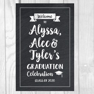 Graduation Party Custom Printable Chalkboard Welcome Sign - Any Size ...