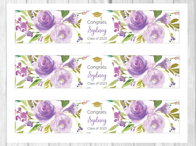 Congratulations Grad Personalized Printable Water Bottle - Etsy