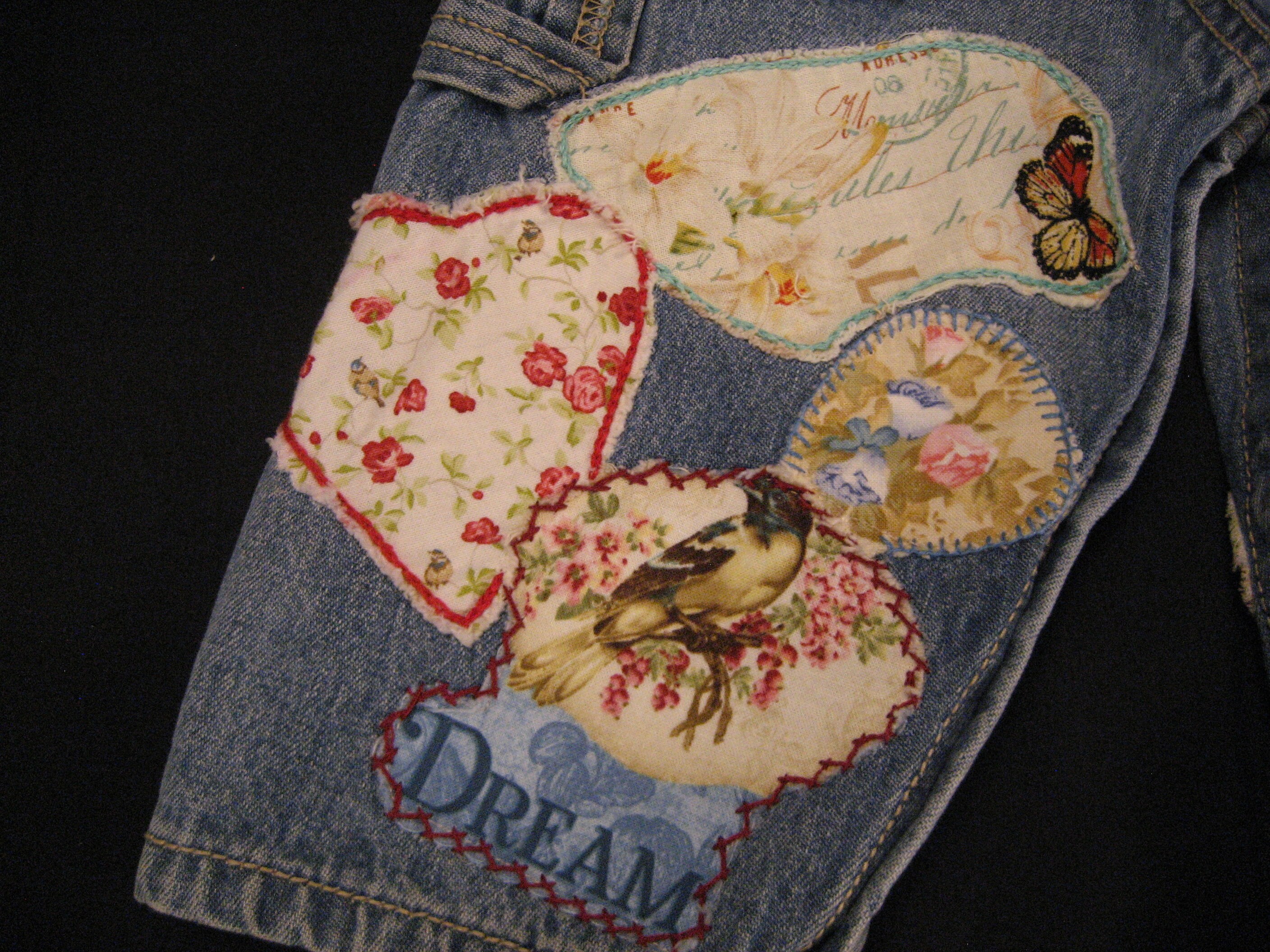 Denim Overalls Toddler Osh Kosh Baby Girl Embellished Patchwork ...