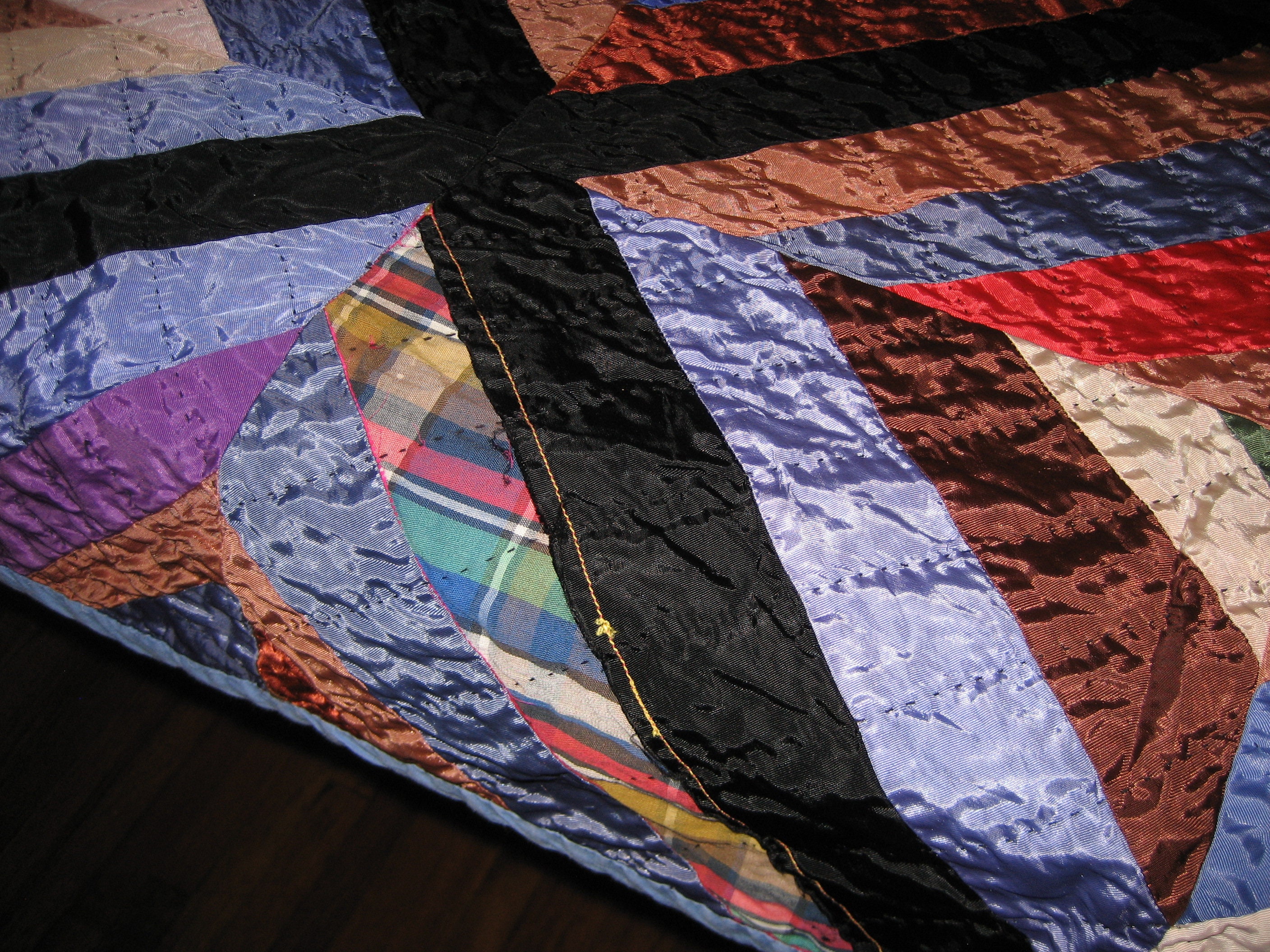 Silk Patchwork Quilt Sashiko Stitching Handmade Silk Quilt - Etsy