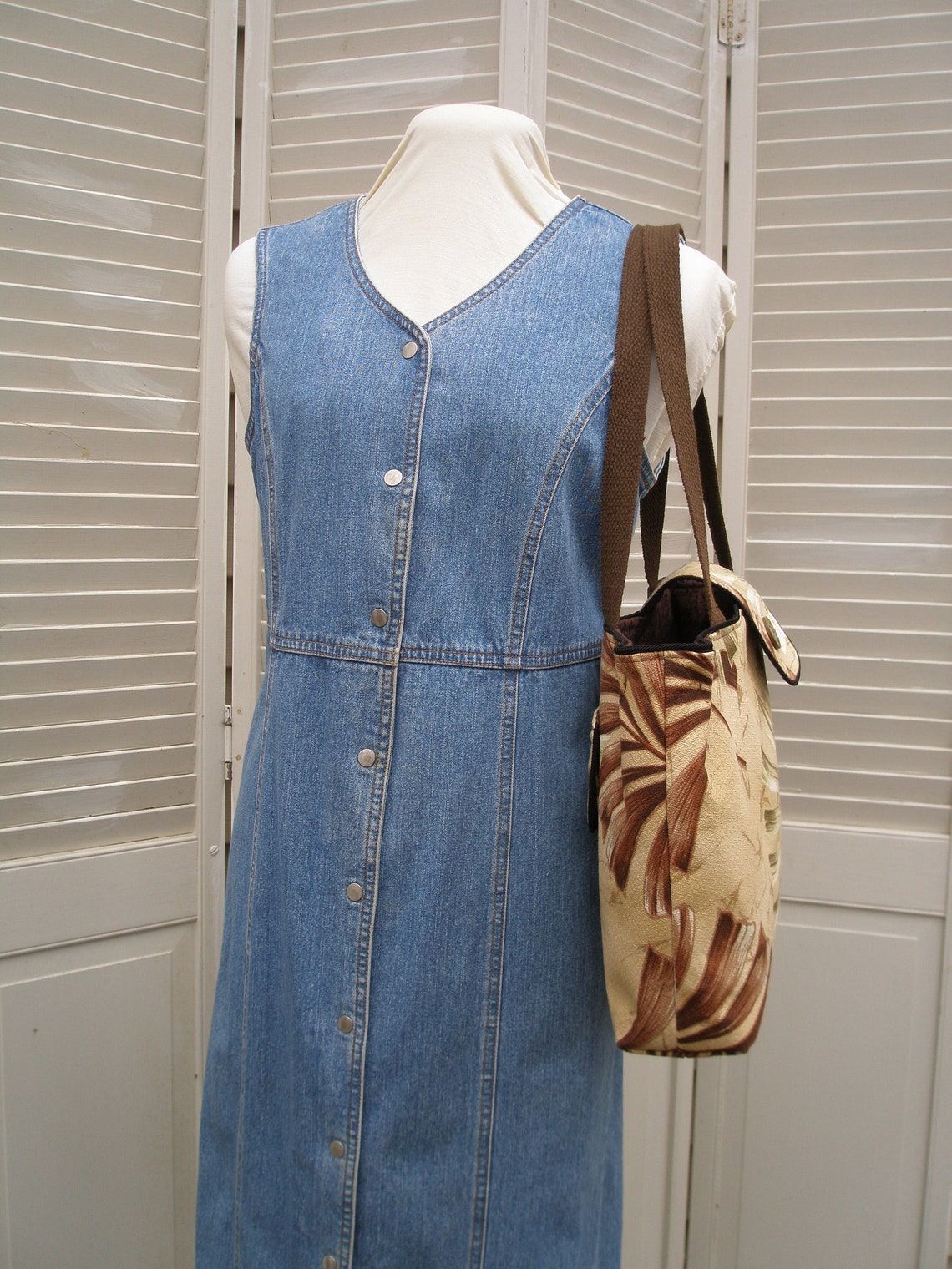 Vintage Barkcloth Tote Bag: 1950s Majestic Palm Leaf Design - Etsy