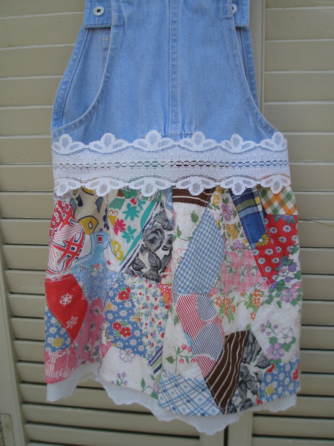 Toddler Overall Dress Vintage Patchwork Quilt Dress | Etsy
