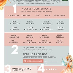 Fairy First Birthday Printable Cupcake Toppers | Wildflower Evite 1st ...