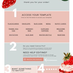 Berry First Birthday Printable Cupcake Toppers | Strawberry Evite 1st ...