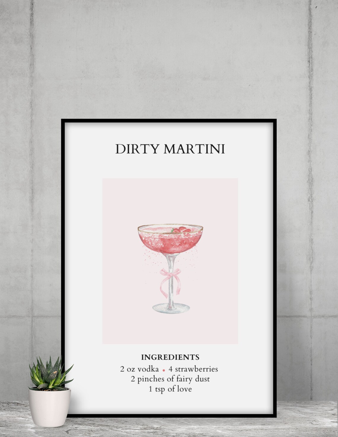 Dirty Martini Cocktail Print, Cocktail Poster, Minimalist Cocktails ...
