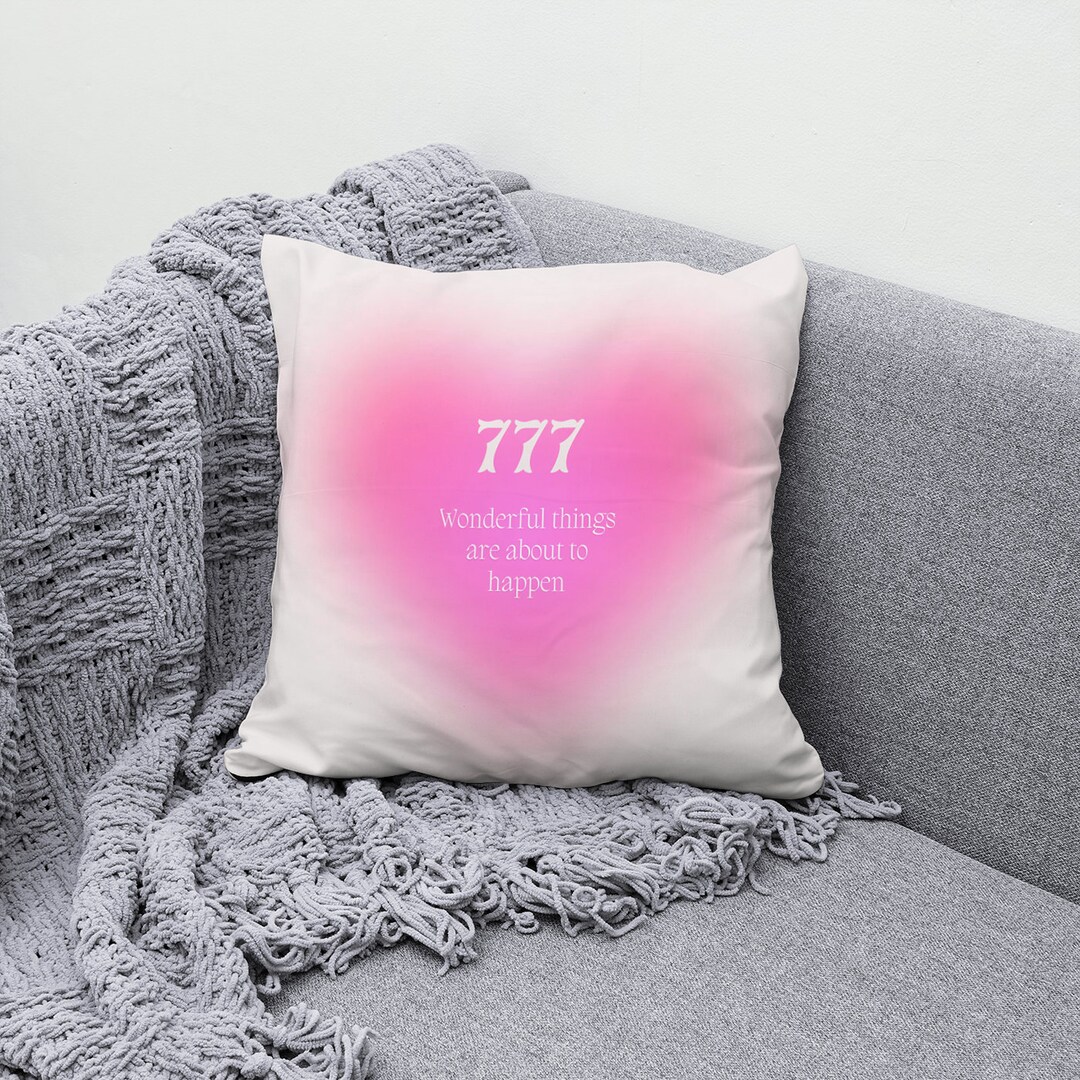 Angel Number Pink Aura Art Pink Gradient Throw Pillow Manifestation ...