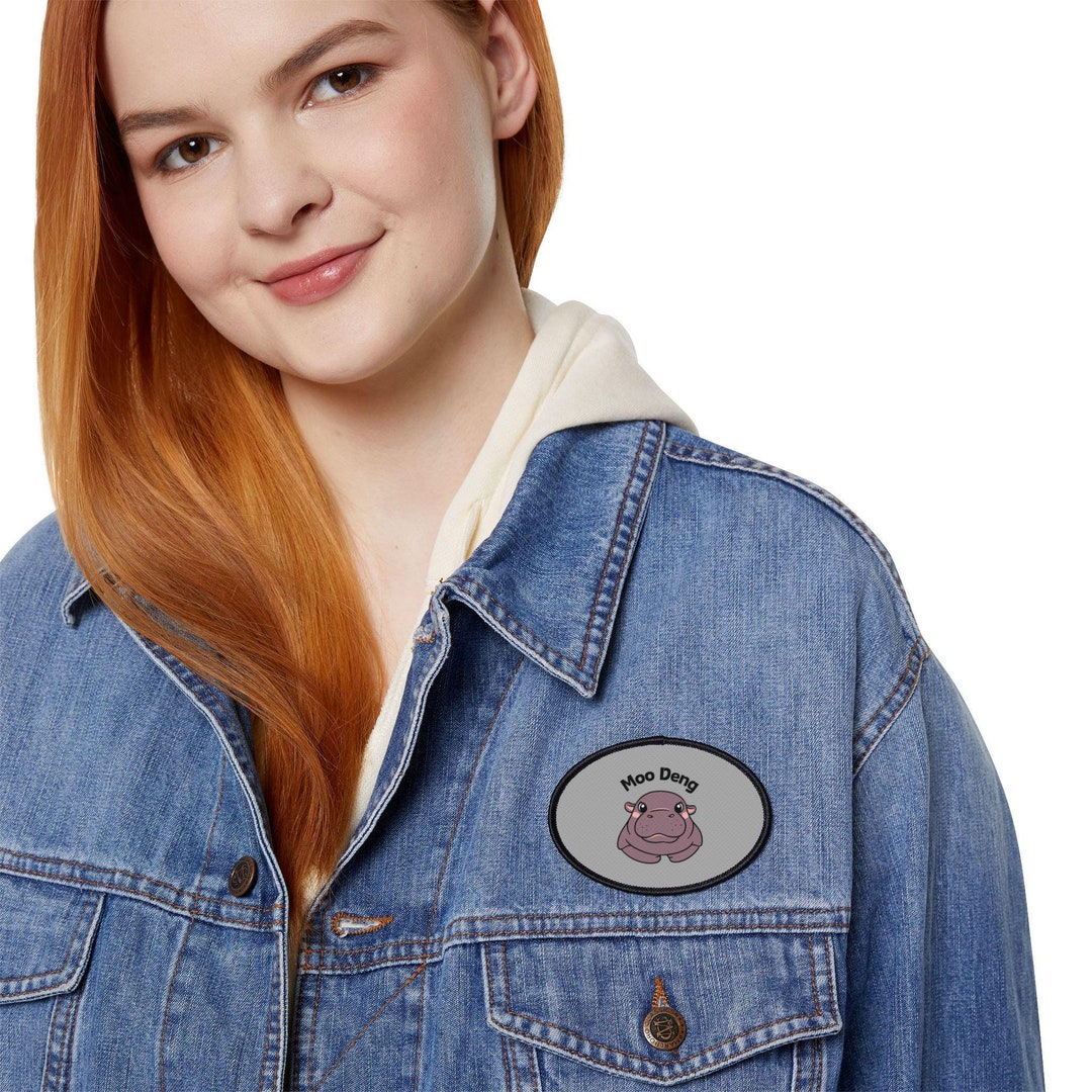 Moo Deng Iron-on Patch Moodeng Baby Hippo Patch Baby Hippo Moo Deng ...