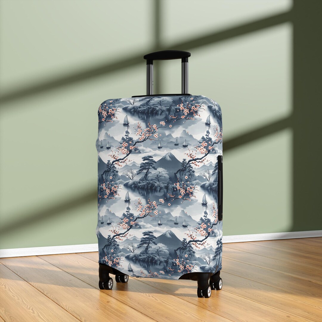 Japanese Luggage Cover | Cherry Blossom Suitcase Cover | Hokusai ...