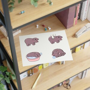 Moo Deng Stickers Moodeng Baby Hippo Sticket Sheets Viral Pygmy Hippo ...
