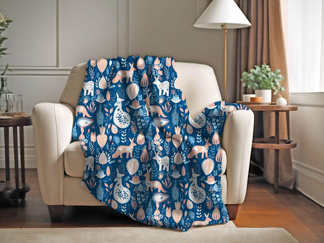 Scandinavian Hygge Throw Blanket | Nordic Throw Blanket | Swedish Folk ...