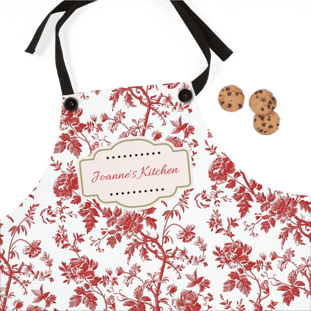 Personalized French Apron for Women | French Toile De Jouy Cooking ...