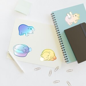 Moo Deng Stickers Moodeng Baby Hippo Sticket Sheets Viral Pygmy Hippo ...