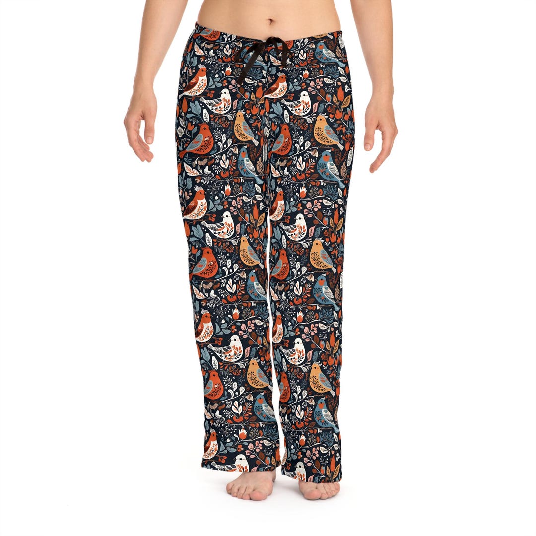 Scandinavian Folk Art Christmas Pajama Pants | Hygge Womens PJ Pants ...