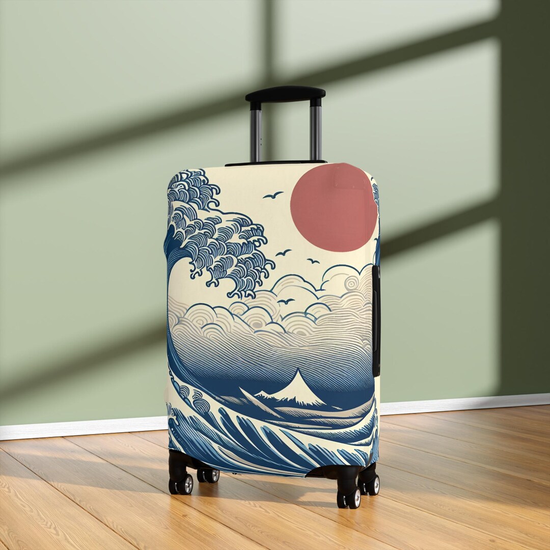 Japanese Great Wave Luggage Cover | Japan Art Suitcase Cover | Custom ...
