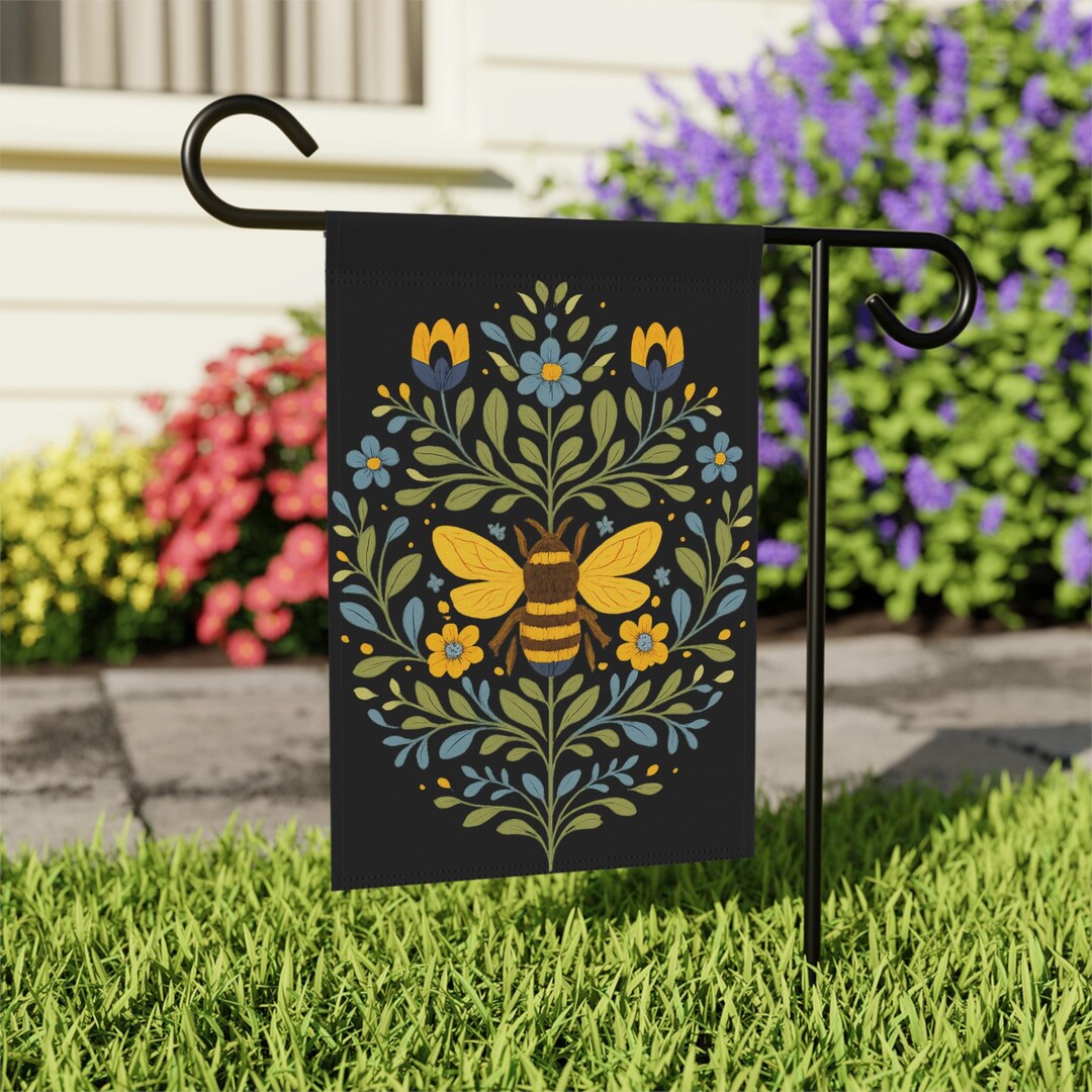 Spring Garden Flag | Spring Flowers Yard Flag | Bee Yard Sign | Spring ...