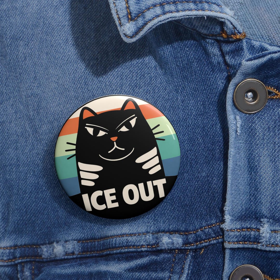 ICE Out Pin | Anti ICE Protest Pin | Black Cat Anti ICE Pin | Abolish ...