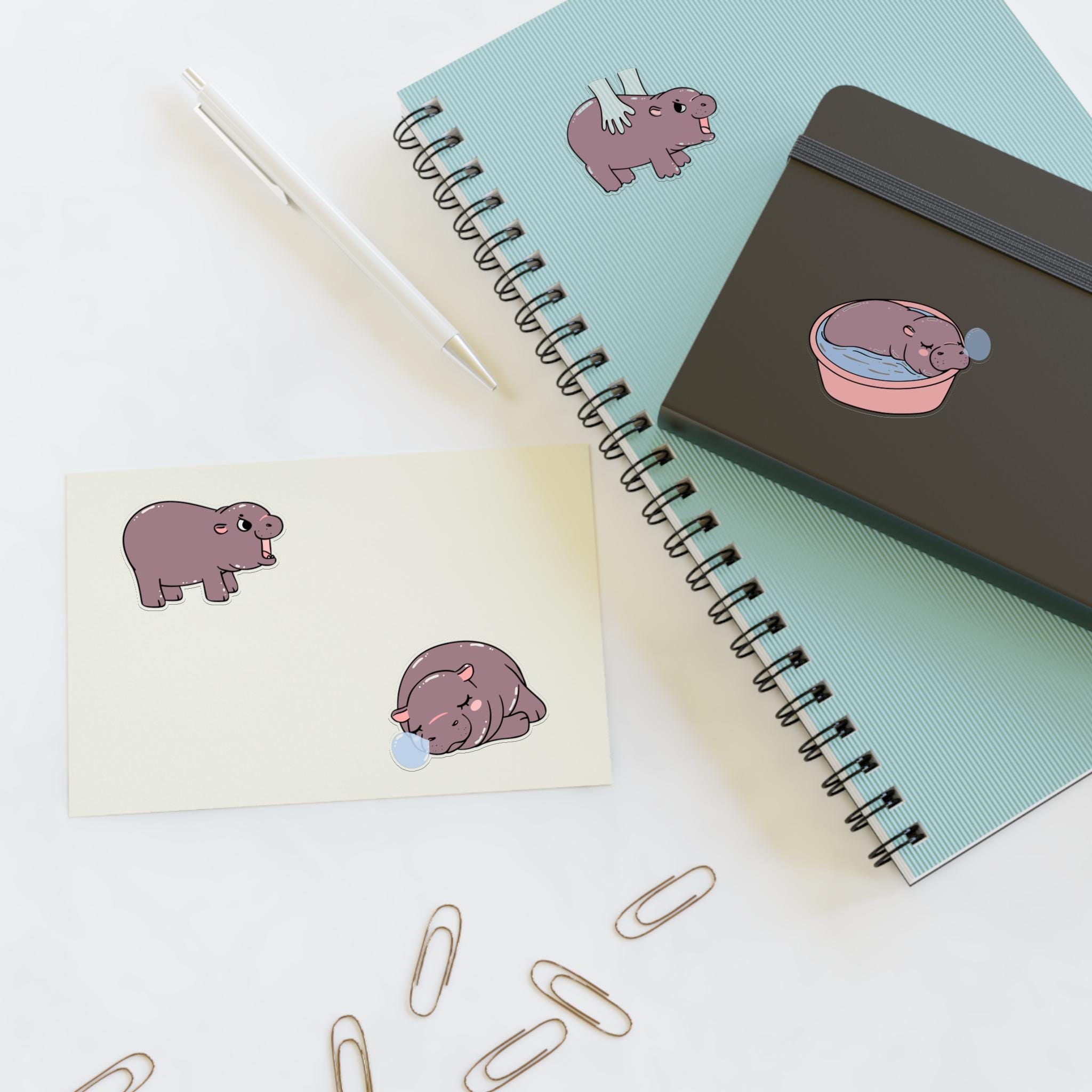 Moo Deng Stickers Moodeng Baby Hippo Sticket Sheets Viral Pygmy Hippo ...