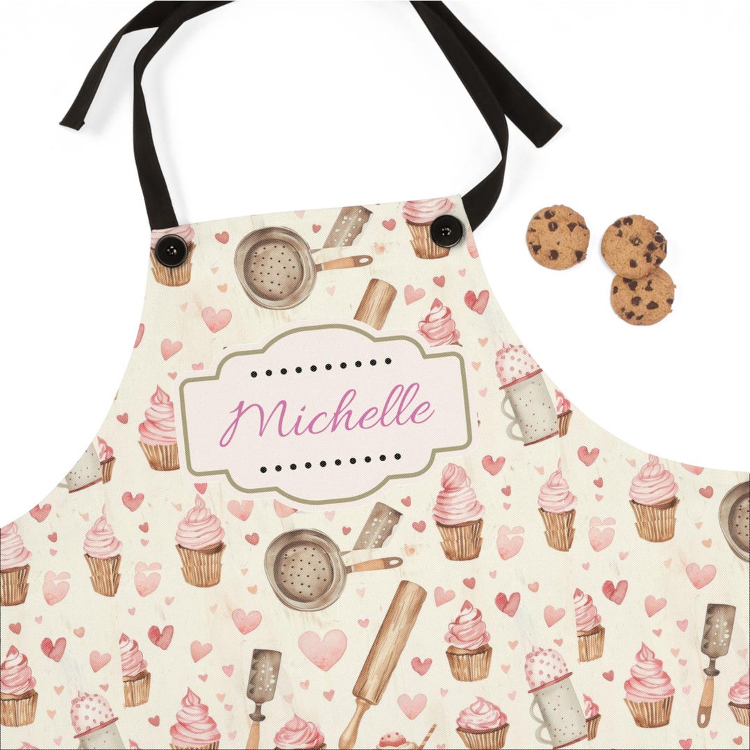 Baking Apron ONE SIZE | Cute Pink Apron for Baking | Cupcake Apron for ...
