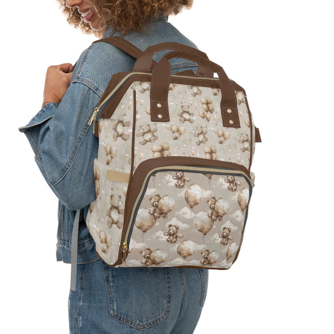 Teddy Bear Diaper Bag | Gender Neutral Baby Gift | Cute Diaper Backpack ...