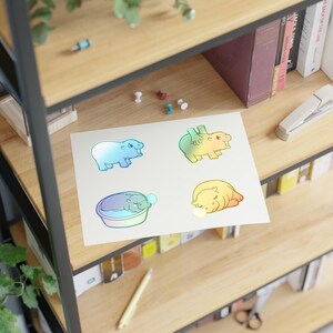 Moo Deng Stickers Moodeng Baby Hippo Sticket Sheets Viral Pygmy Hippo ...